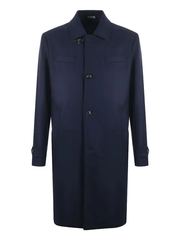 FAY Wool And Cashmere Coat - Blue