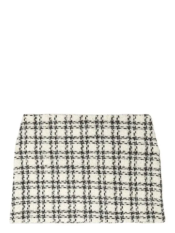 Alice + Olivia Checked Bouclé-tweed Mini Skirt - Ecru