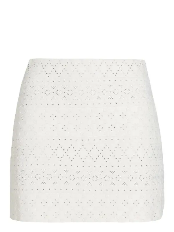 Alice + Olivia Riley Embroidered Mini Skirt - Off-white