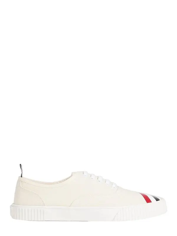 Thom Browne Striped Canvas Sneakers - Ivory