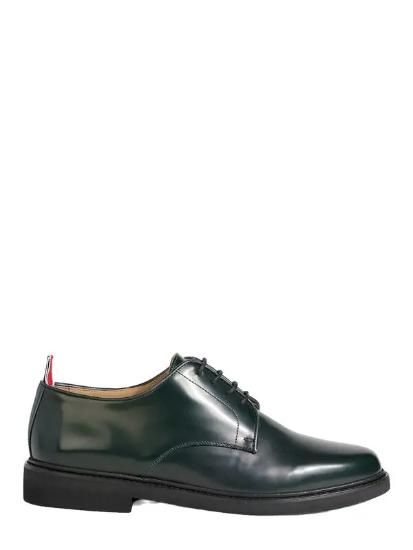 Thom Browne Glossed-leather Derby Shoes - Dark Green