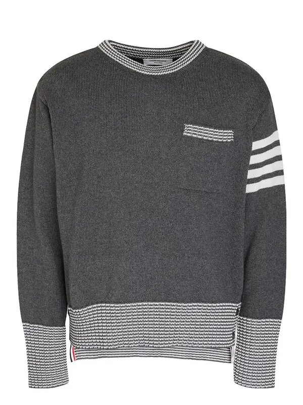 Thom Browne Hector Intarsia Cotton Sweater - Anthracite