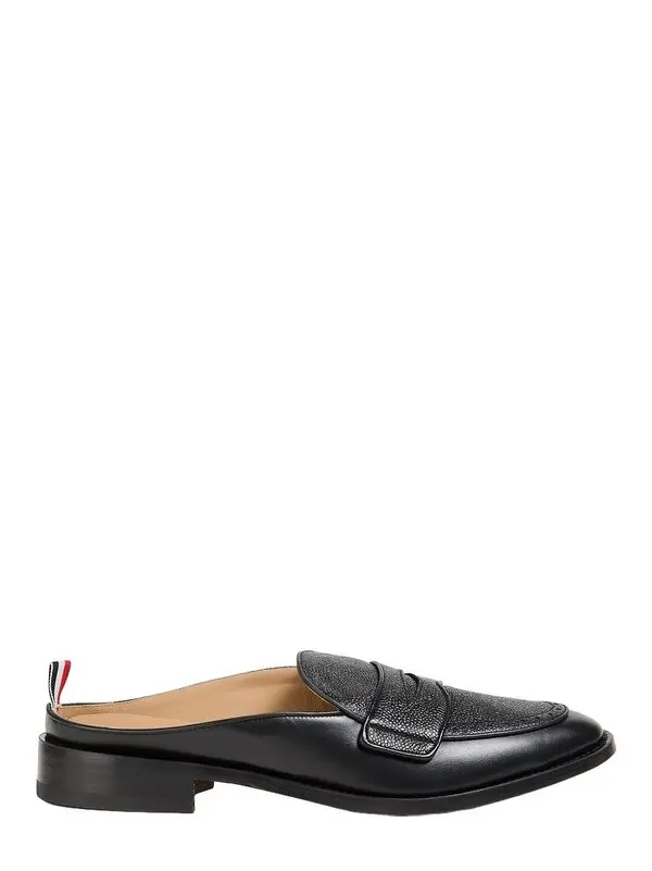 Thom Browne Leather Slippers - Black