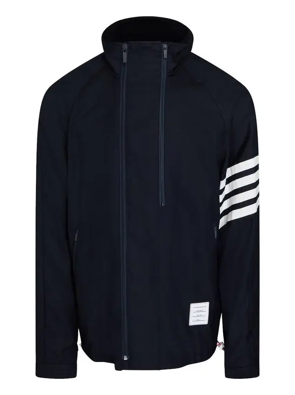 Thom Browne Striped Wool-twill Jacket - Midnight Blue