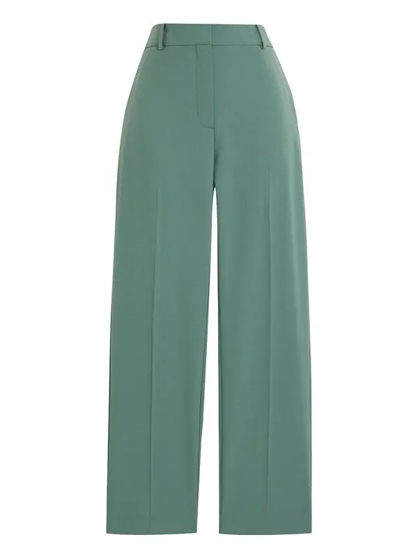 Maje Twill Straight-leg Pants - Grey Green