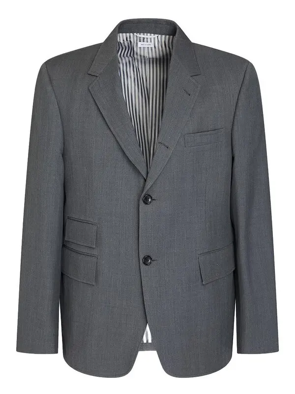 Thom Browne Woolpiqué Blazer - Gray