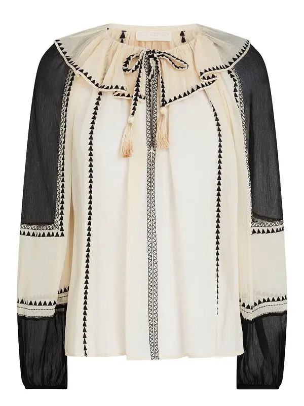 Ulla Johnson Lenore Embroidered Blouse - Cream