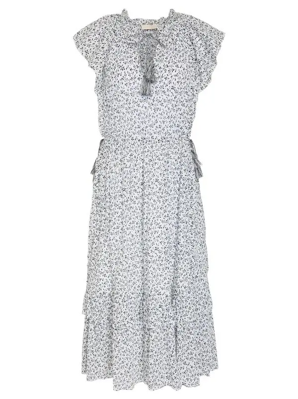 Ulla Johnson Anja Floral-print Cotton-crepon Midi Dress - White