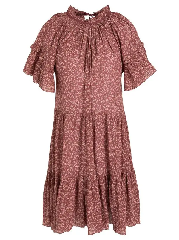 Ulla Johnson Doris Ruffled Floral-print Cotton-crepon Dress - Antique Rose