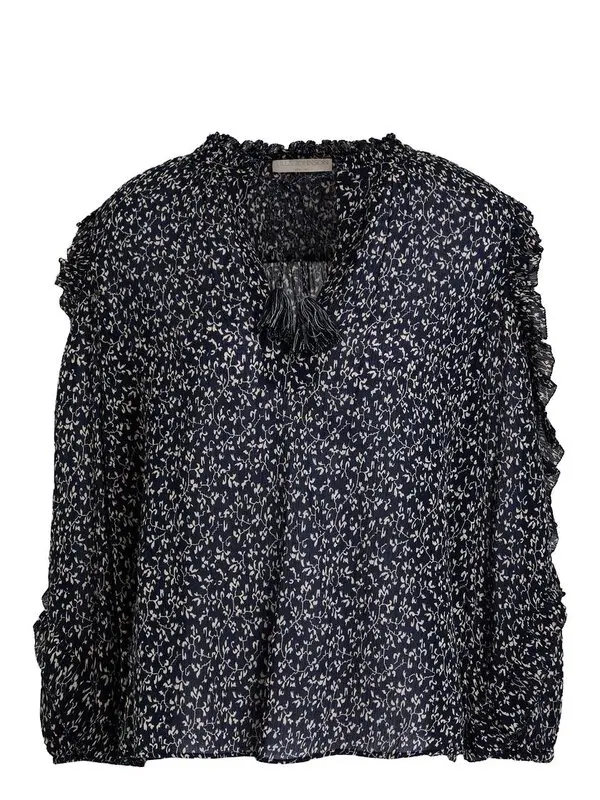 Ulla Johnson Lillian Floral-print Blouse - Midnight Blue