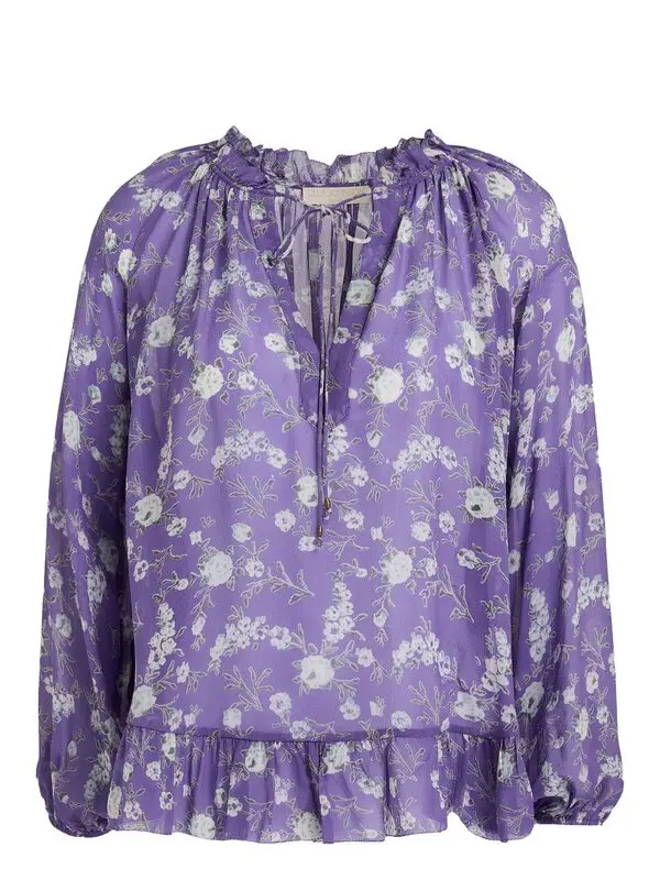 Ulla Johnson Rosine Floral-print Silk-georgette Blouse - Purple