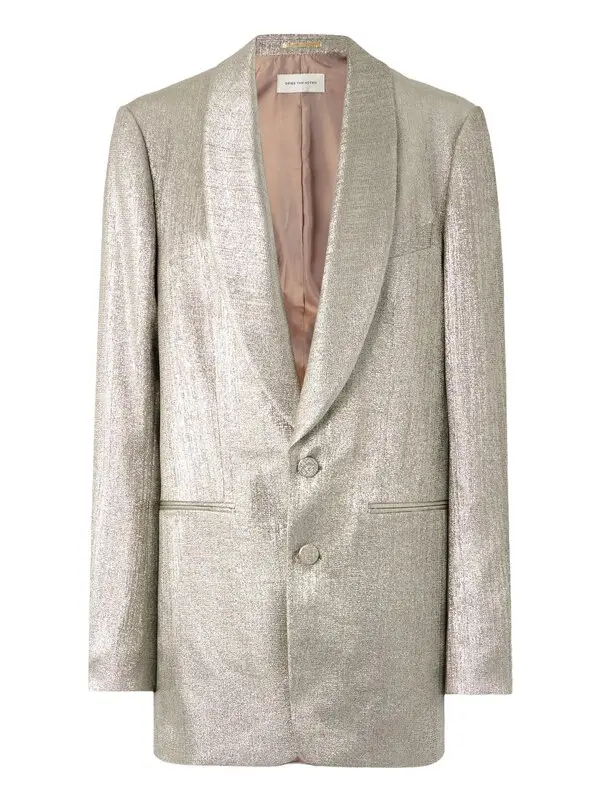 Dries Van Noten Lamé Blazer - Silver