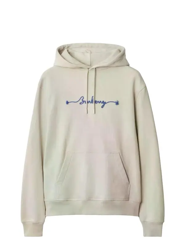 Burberry Logo Cotton Hoodie - Neutrals