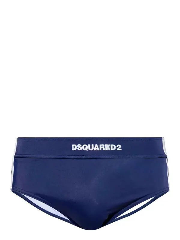 Dsquared2 Logo Embroidered Swim Trunks - Blue