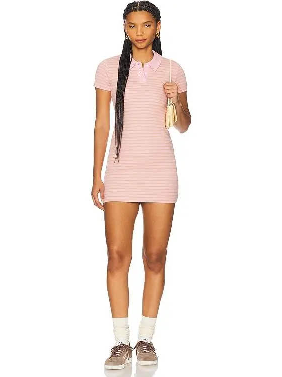 LOVERS AND FRIENDS X Emma Rose Carrie Polo Mini Dress - Pink & Tan