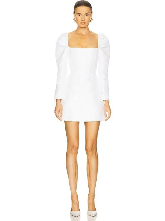 V. CHAPMAN Kate Mini Dress - White Windsor Brocade