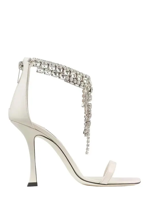 JIMMY CHOO 100mm Verity Sandals - White