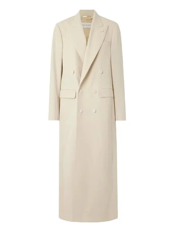 Dries Van Noten Double-breasted Wool-twill Coat - Neutrals