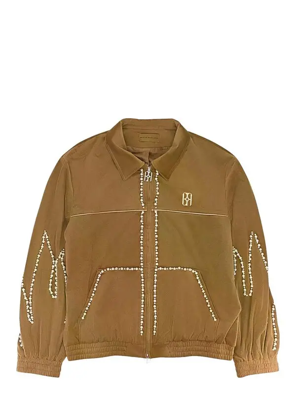 BIRTH OF ROYAL CHILD Flame Pearl Velvet Track Jacket - Brown