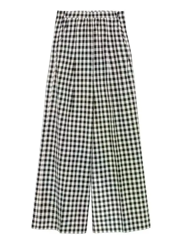 FORTE_FORTE Gingham Check Trousers - Neutrals