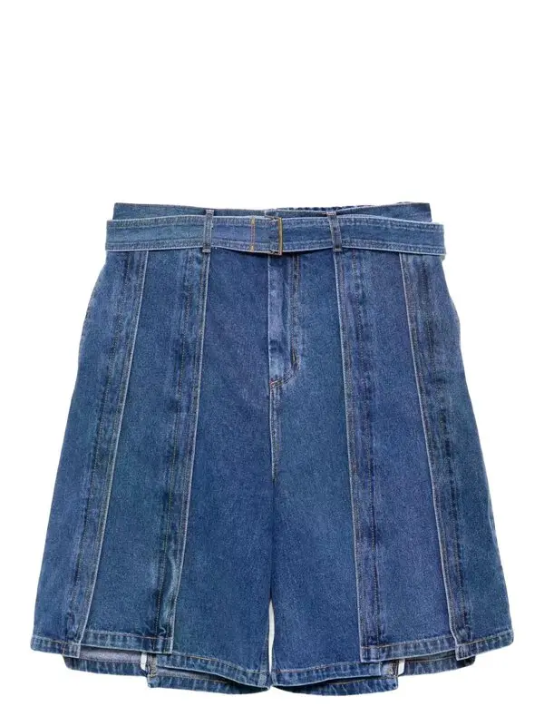 SONGZIO Belted Denim Shorts - Blue