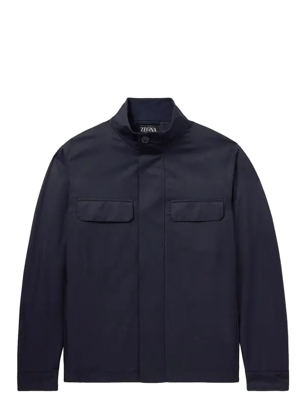 Zegna Twill Overshirt - Blue