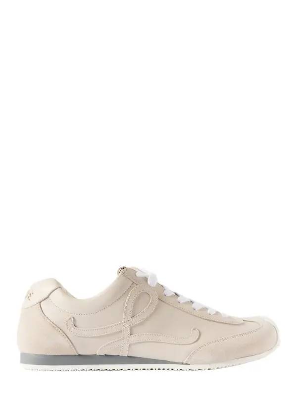 Loewe Ballet Runner 2.0 Suede-trimmed Leather Sneakers - White