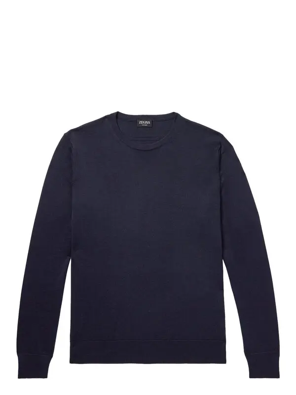 Zegna Cashmere And Silk-blend Sweater - Blue