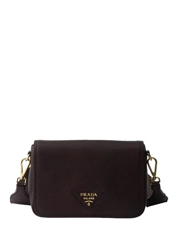 Prada Daino Leather Crossbody Bag - Moro