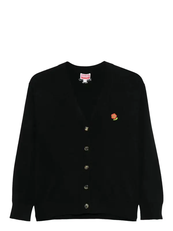 Kenzo Pop-embroidered Cardigan - Black