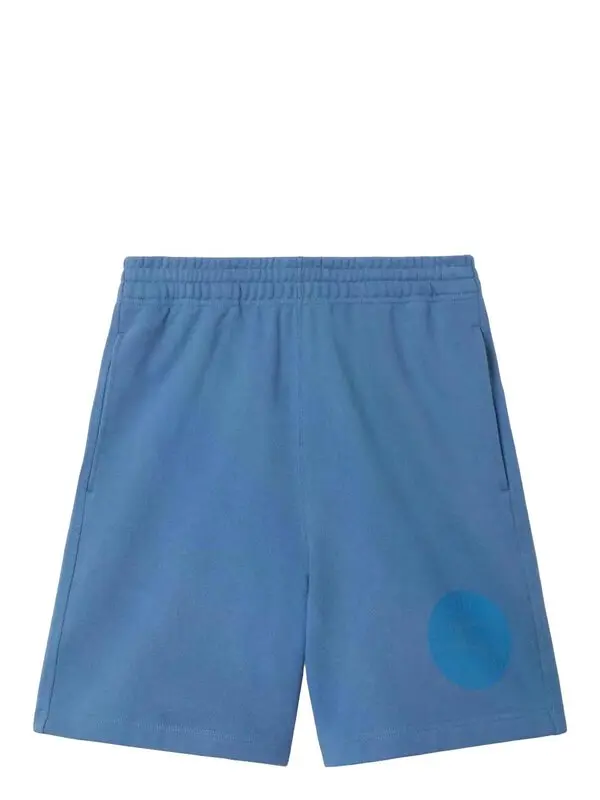Burberry Badge Cotton Shorts - Blue
