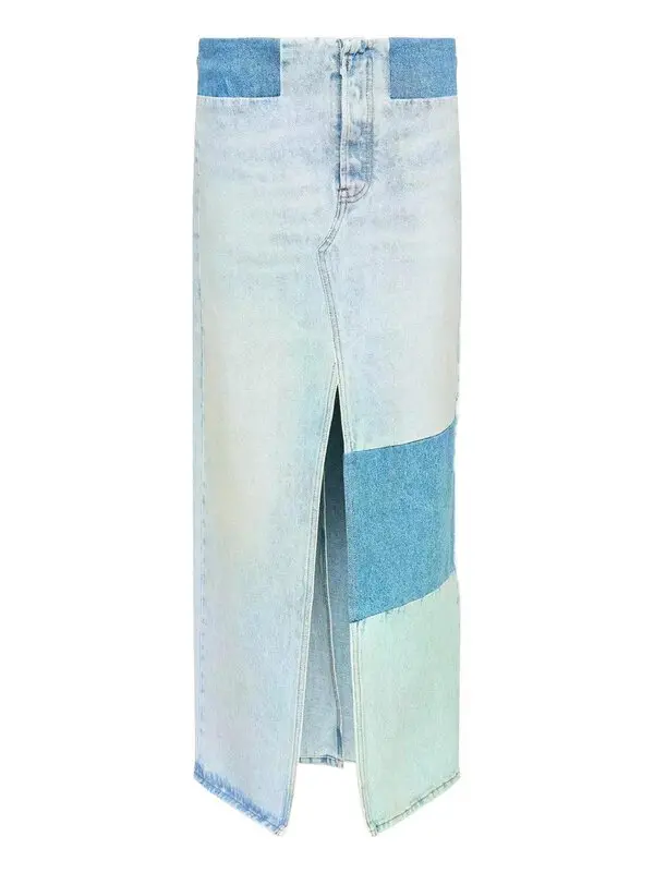 MAISON MARGIELA Patchwork Denim Skirt - Blue