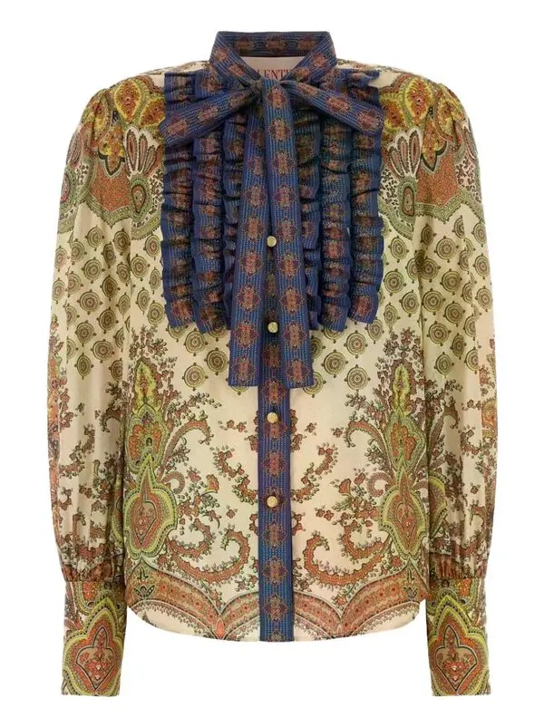Valentino Garavani Medaglioni Voyage Imaginaire Paisley-print Shirt - Neutrals