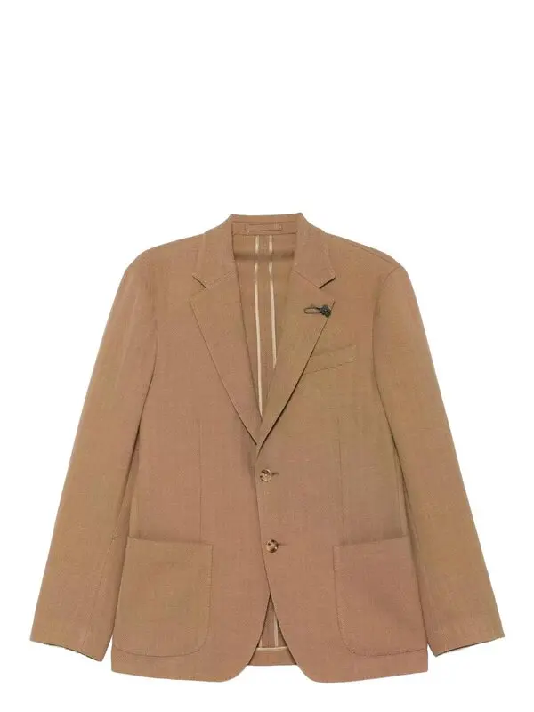 LARDINI Herringbone Blazer - Brown