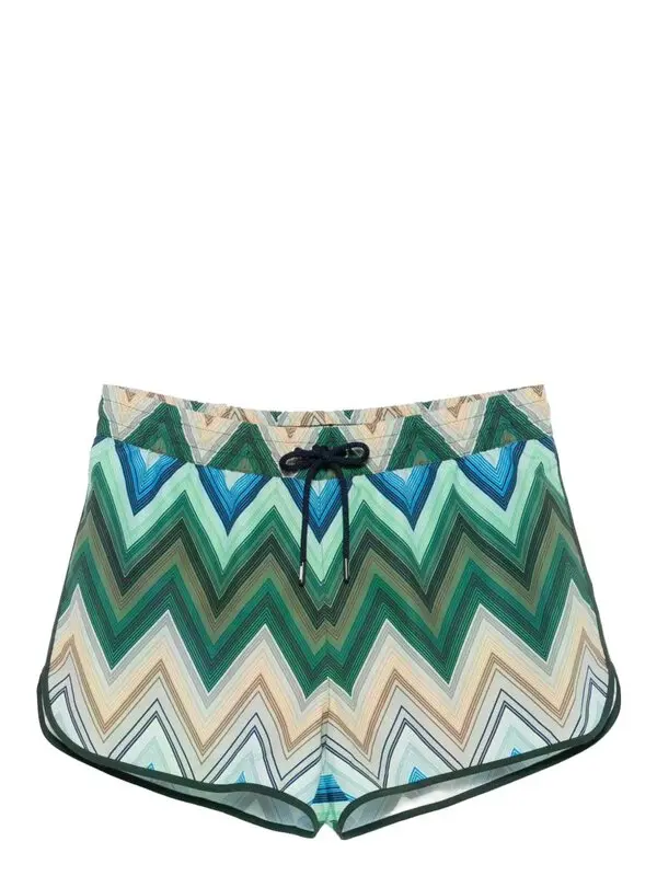 Missoni Zigzag-print Swim Shorts - Green