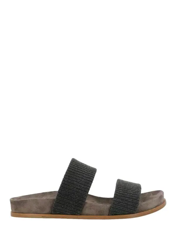 Brunello Cucinelli Monili Slides - Grey
