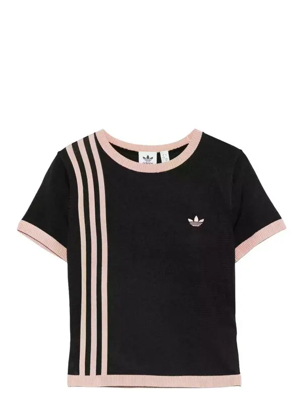 Adidas Knitted 3-stripes T-shirt - Black