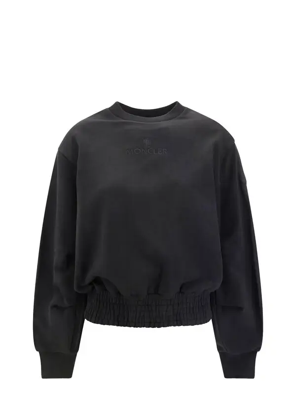 Moncler Pleated Cotton Sweatshirt - Black