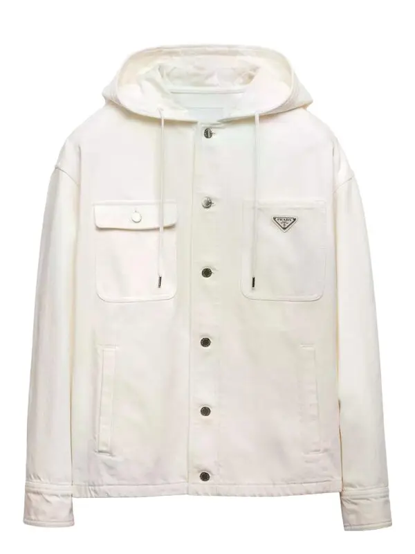 Prada Hooded Denim Shirt - White
