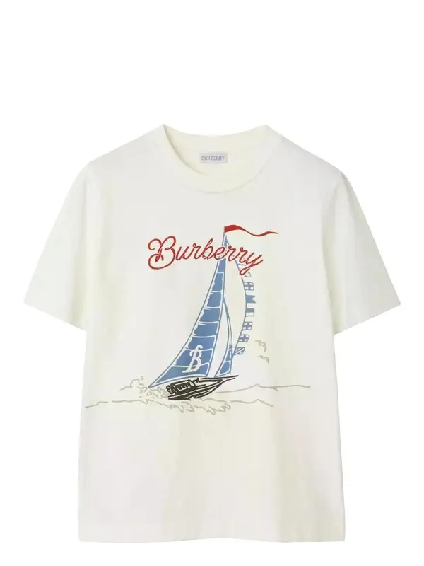 Burberry Sailboat-print Cotton T-shirt - White