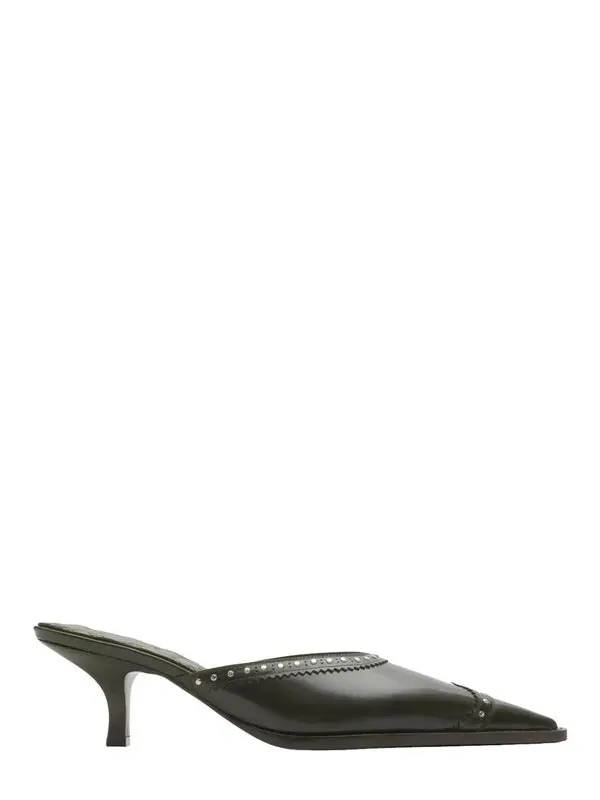 Burberry 55mm Studded Mules - Brown
