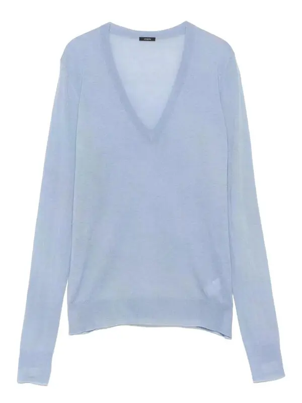 JOSEPH Cashmere V-neck Top - Blue