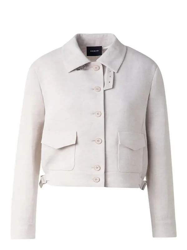 Akris Peer Twisted Linen Double-face Jacket - Greige