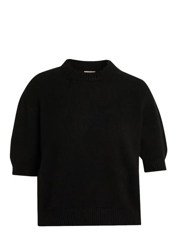 Khaite Davin Short-sleeve Cashmere Sweater - Black