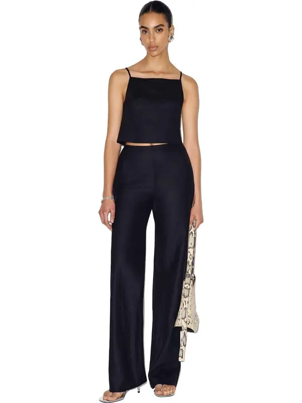 REFORMATION Kerri Linen Top - Black