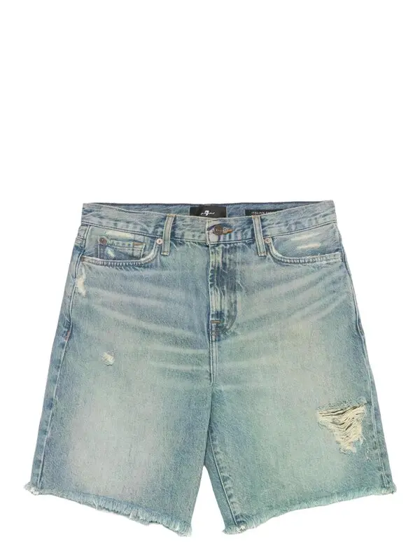 7 For All Mankind Lola Denim Shorts - Blue