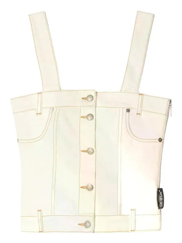 Off-White Denim Corset Top - Neutrals