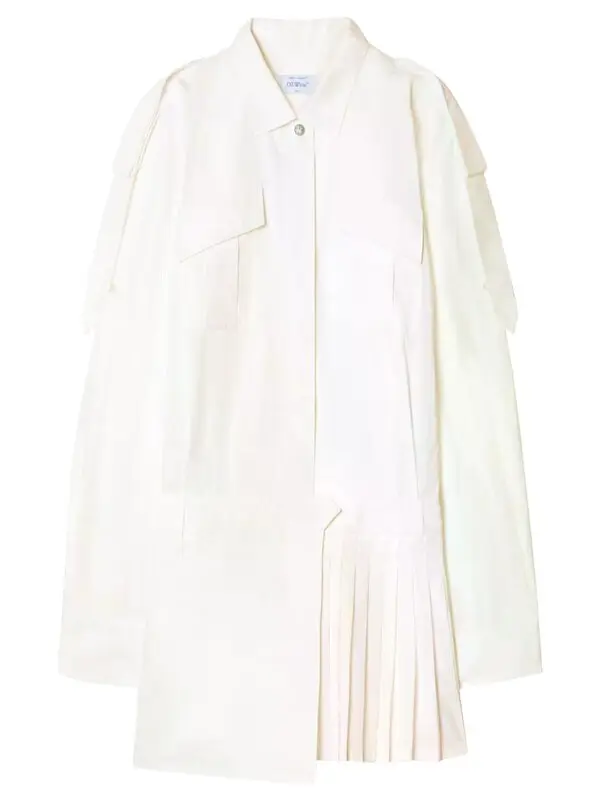 Off-White Savana Mini Shirt Dress - White