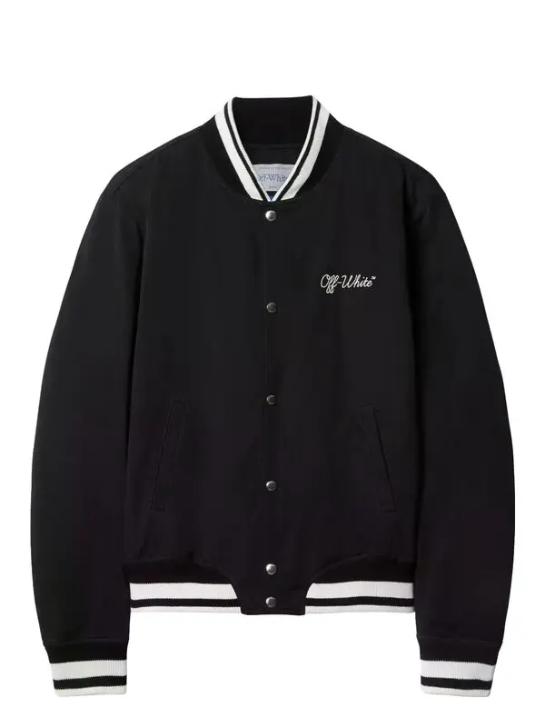 Off-White Script Varsity Jacket - Black