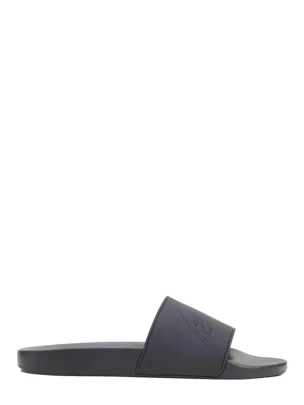 Brioni Perforated-logo Slides - Blue